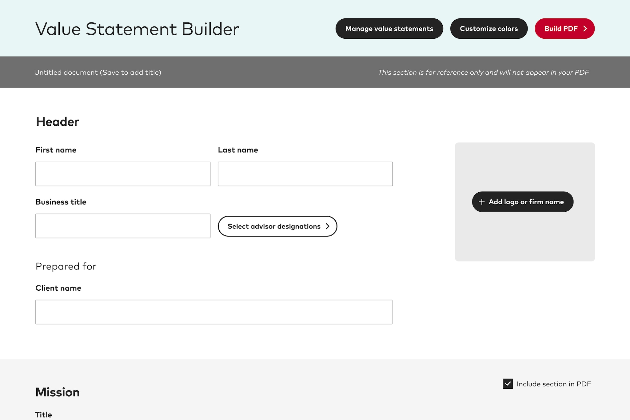 Value Statement Builder | Vanguard Advisors