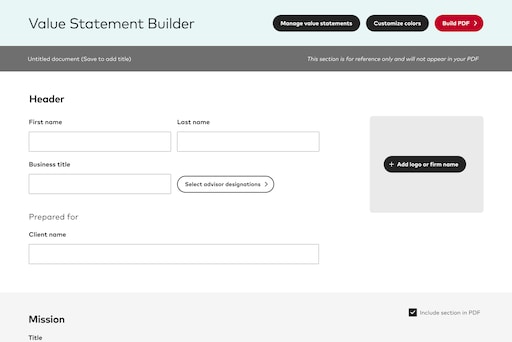Value Statement Builder | Vanguard Advisors